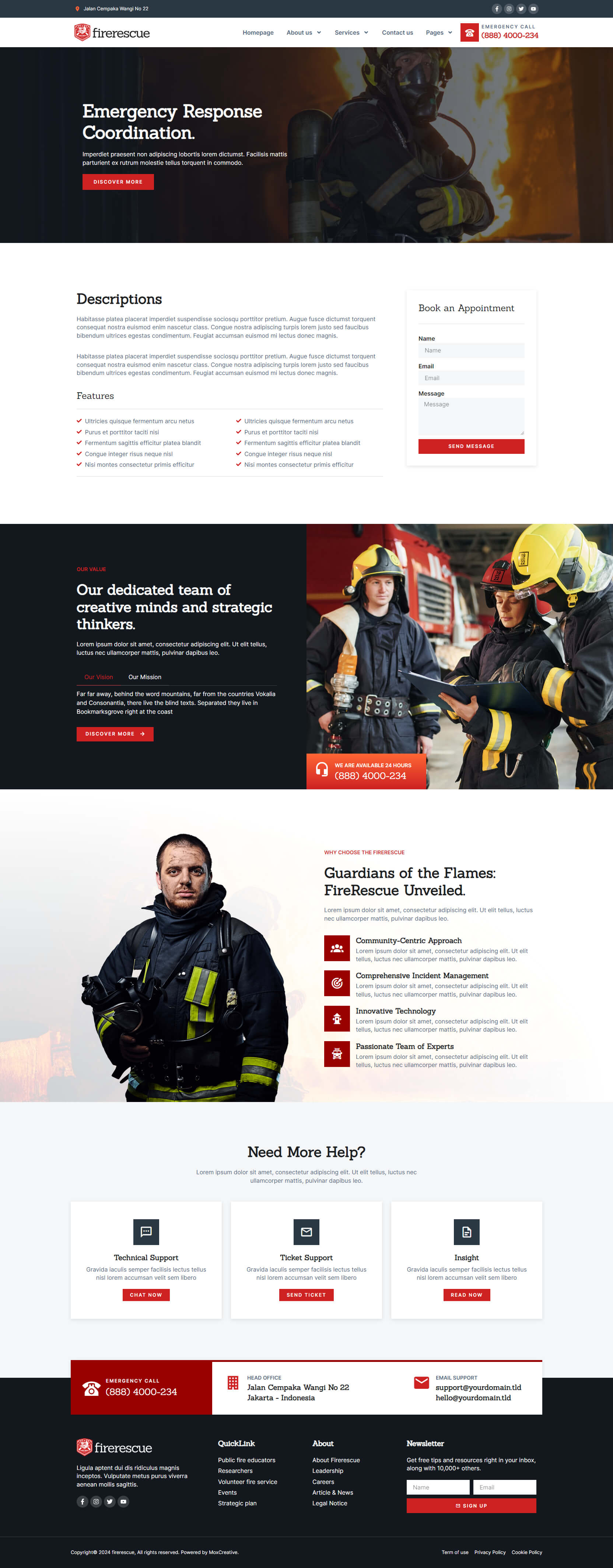 FireRescue - FireFighter & Fire Department Elementor Template Kit by moxcreative